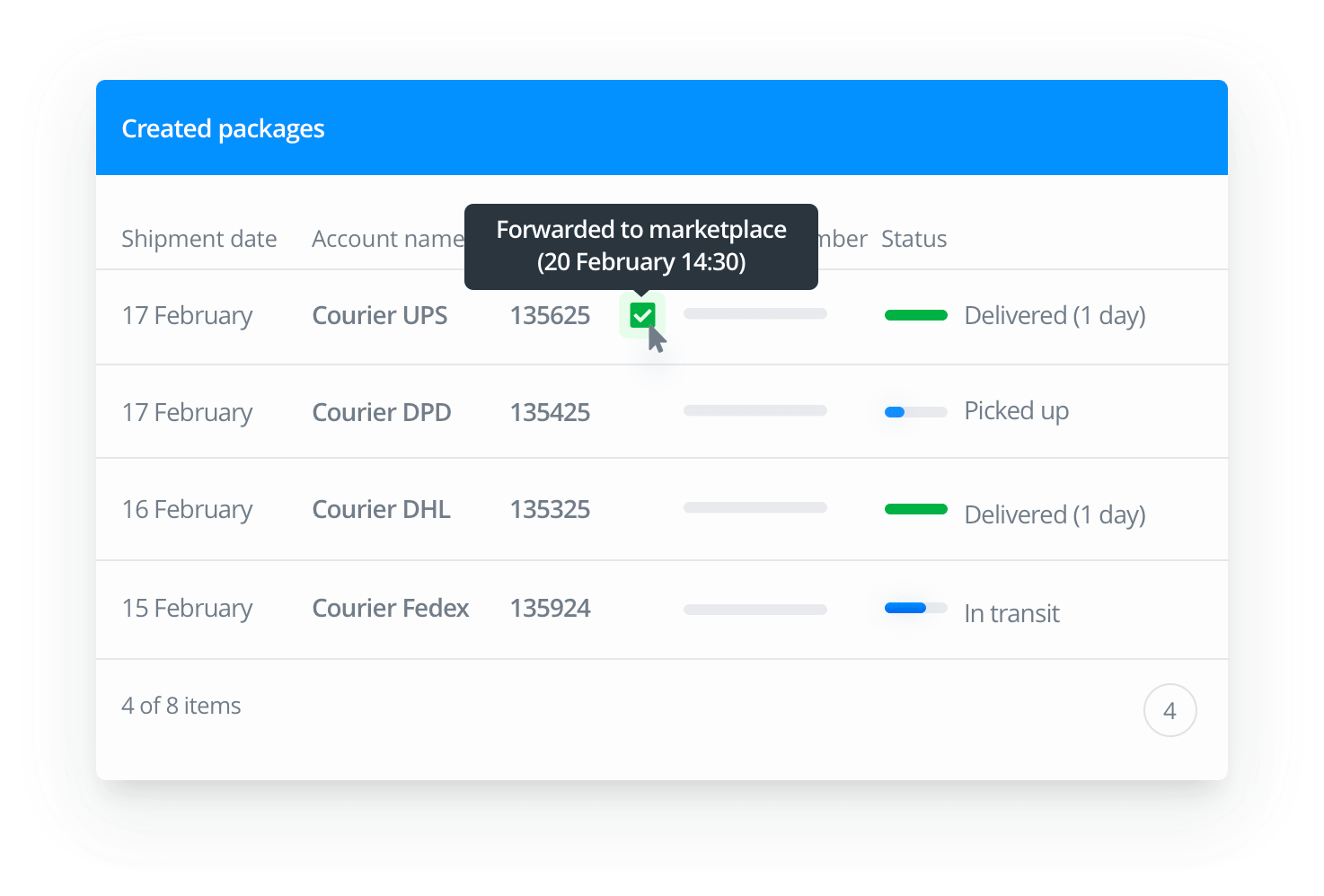 Shipping management - Base.com