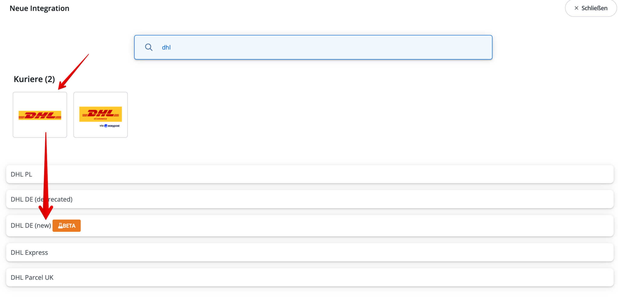 Base mit DHL Geschäftskundenportal verbinden - Handbuch - Hilfe | Base