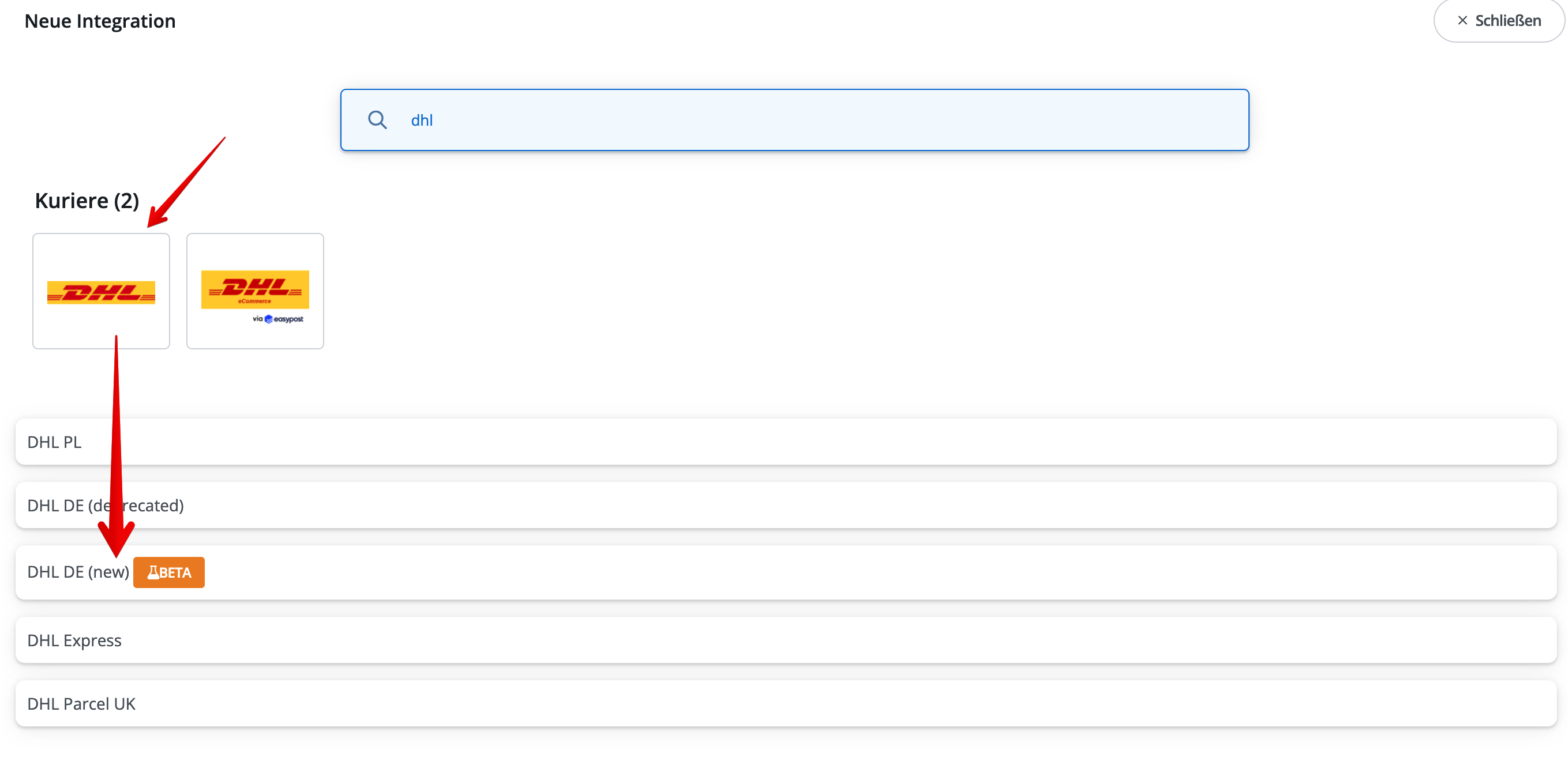 Base mit DHL Geschäftskundenportal verbinden - Handbuch - Hilfe | Base