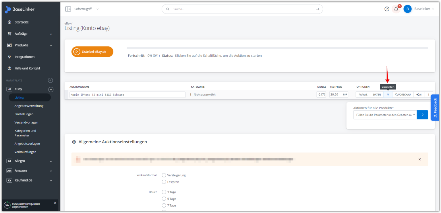 Mehrvariantenangebote auf eBay - Hilfe | Base