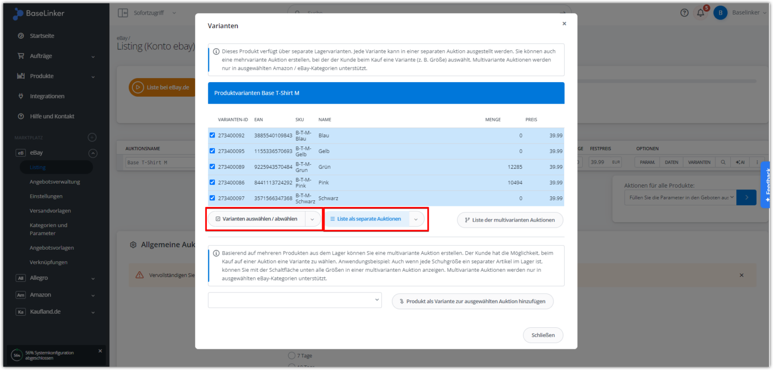 Mehrvariantenangebote auf eBay - Hilfe | Base