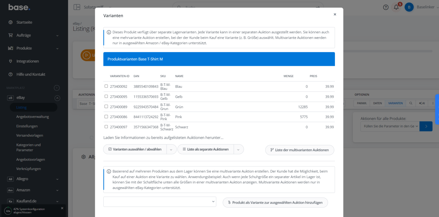 Mehrvariantenangebote auf eBay - Hilfe | Base